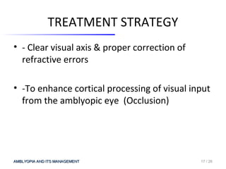 Amblyopia and its Management in Congenital Cataract | PPT