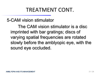 Amblyopia and its Management in Congenital Cataract | PPT