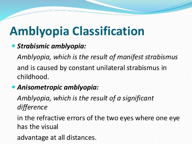 Amblyopia Management