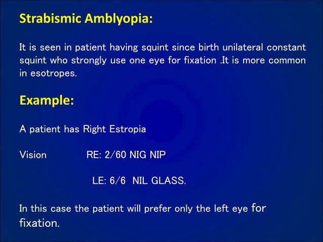AMBLYOPIA CLASSIFICATION-SQUINT.ppt classification of ambylopia ppt | PPT