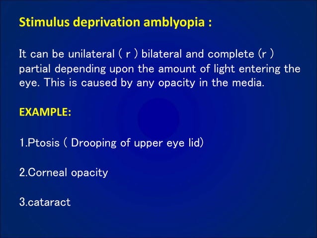 AMBLYOPIA CLASSIFICATION-SQUINT.ppt classification of ambylopia ppt | PPT