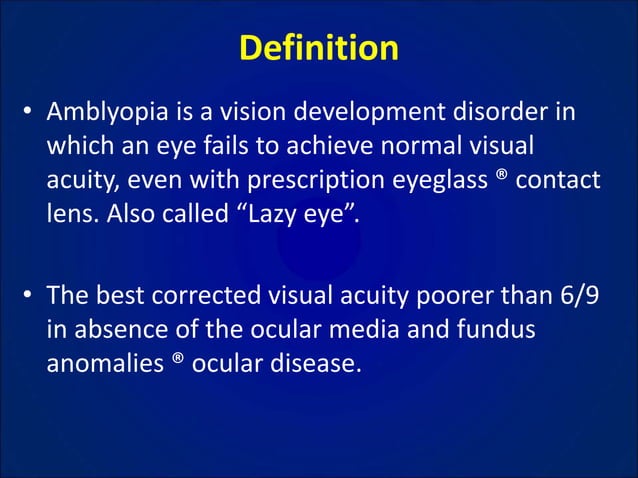 AMBLYOPIA CLASSIFICATION-SQUINT.ppt classification of ambylopia ppt ...