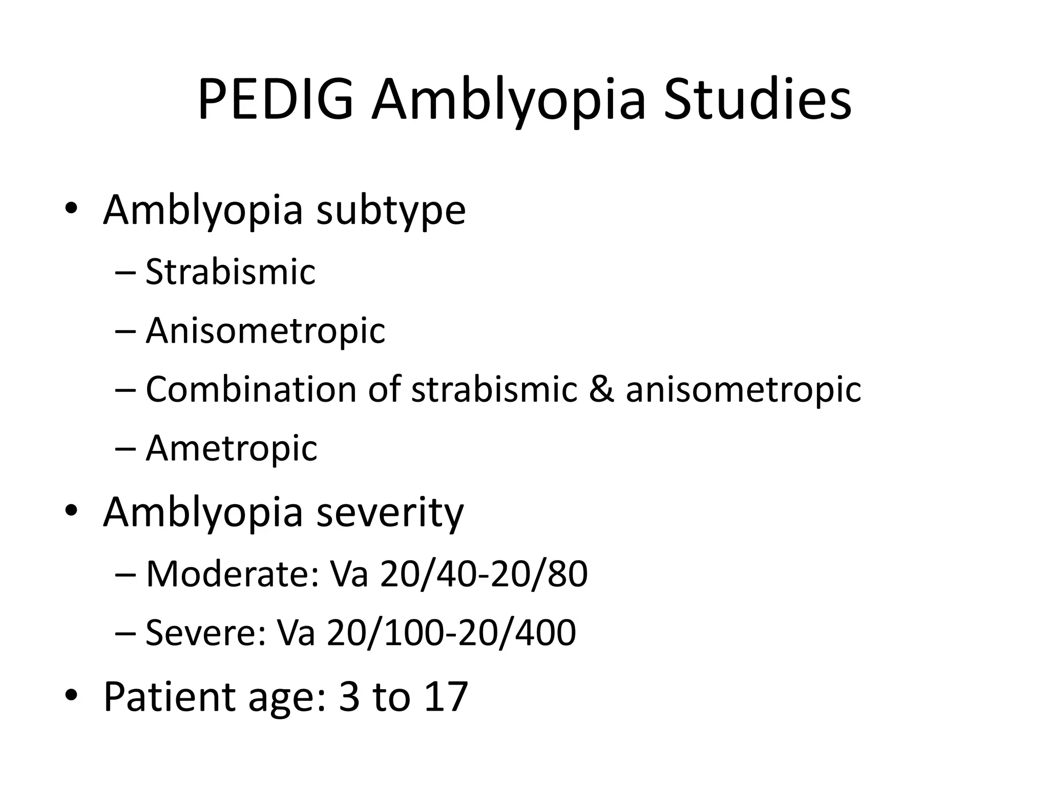 AMBLYOPIA, CLASSIFICATION & MANAGEMENT - Modified.pptx