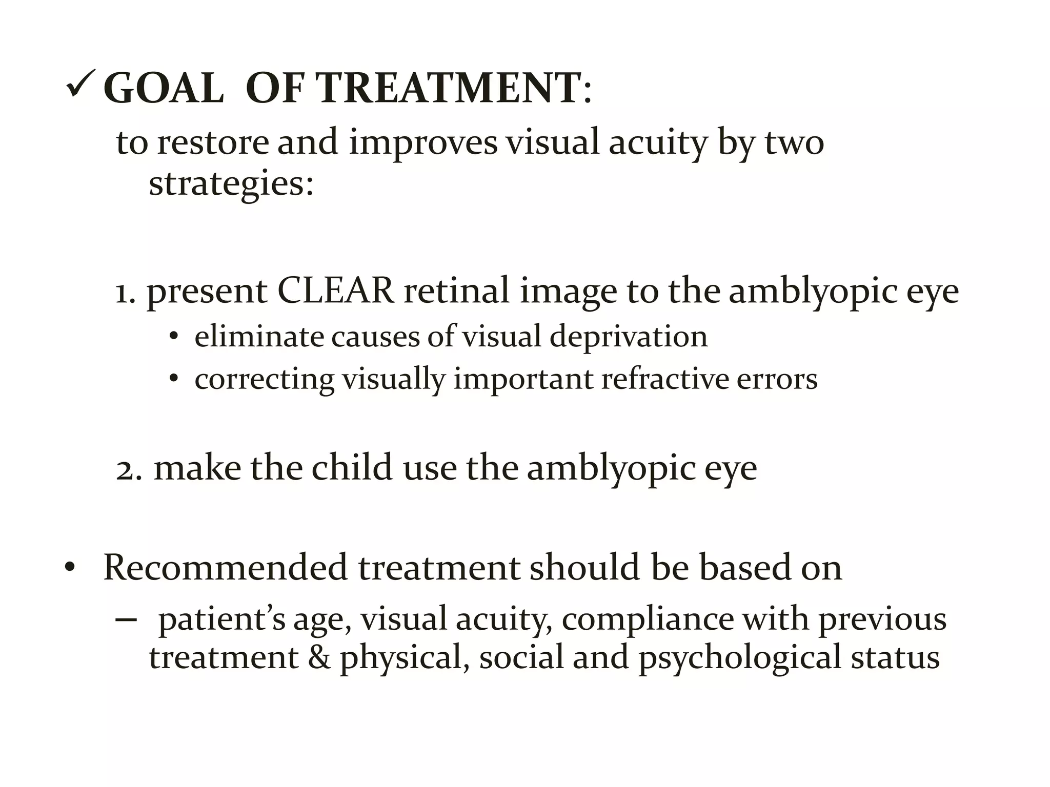 AMBLYOPIA, CLASSIFICATION & MANAGEMENT - Modified.pptx