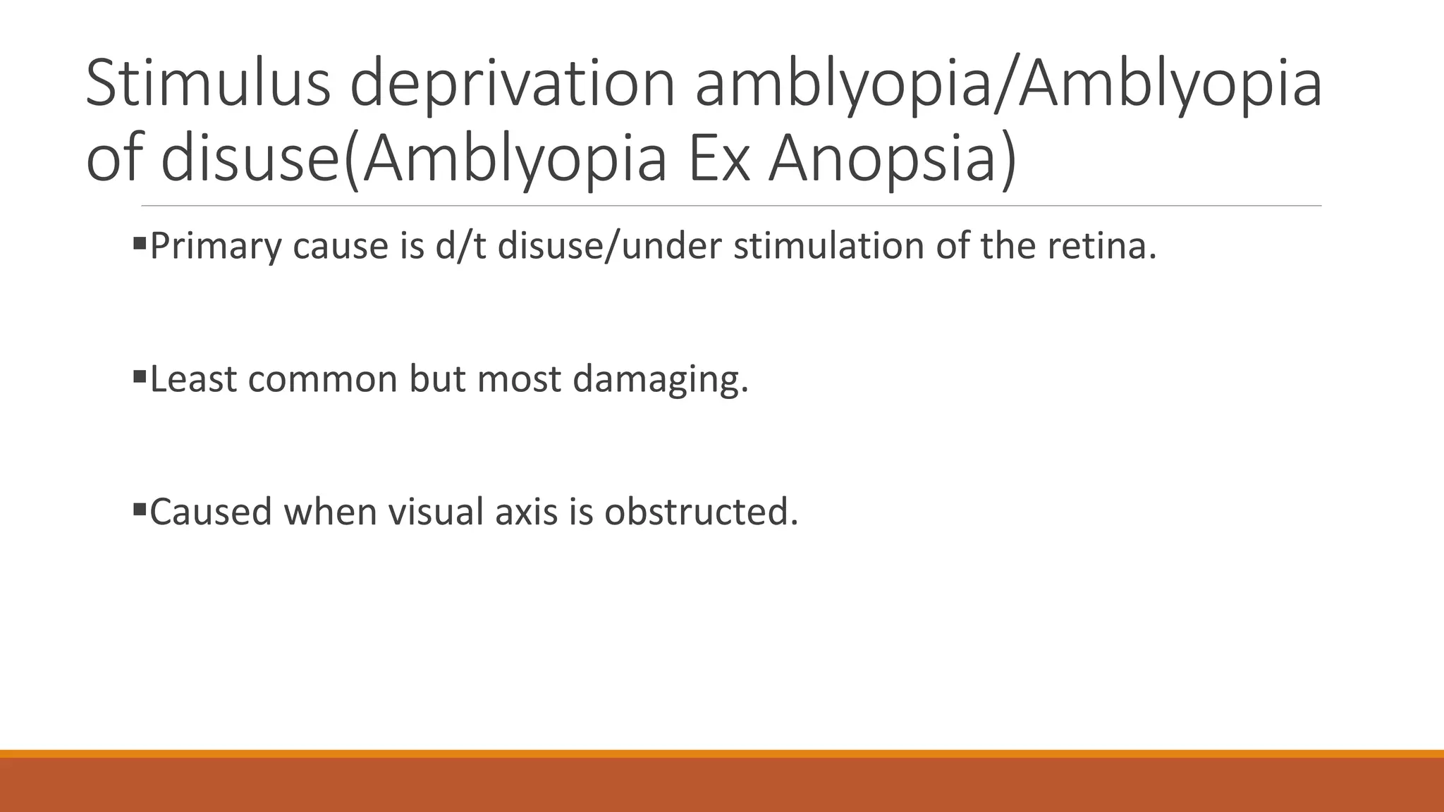 Amblyopia : classification & Occlusion therapy | PPTX