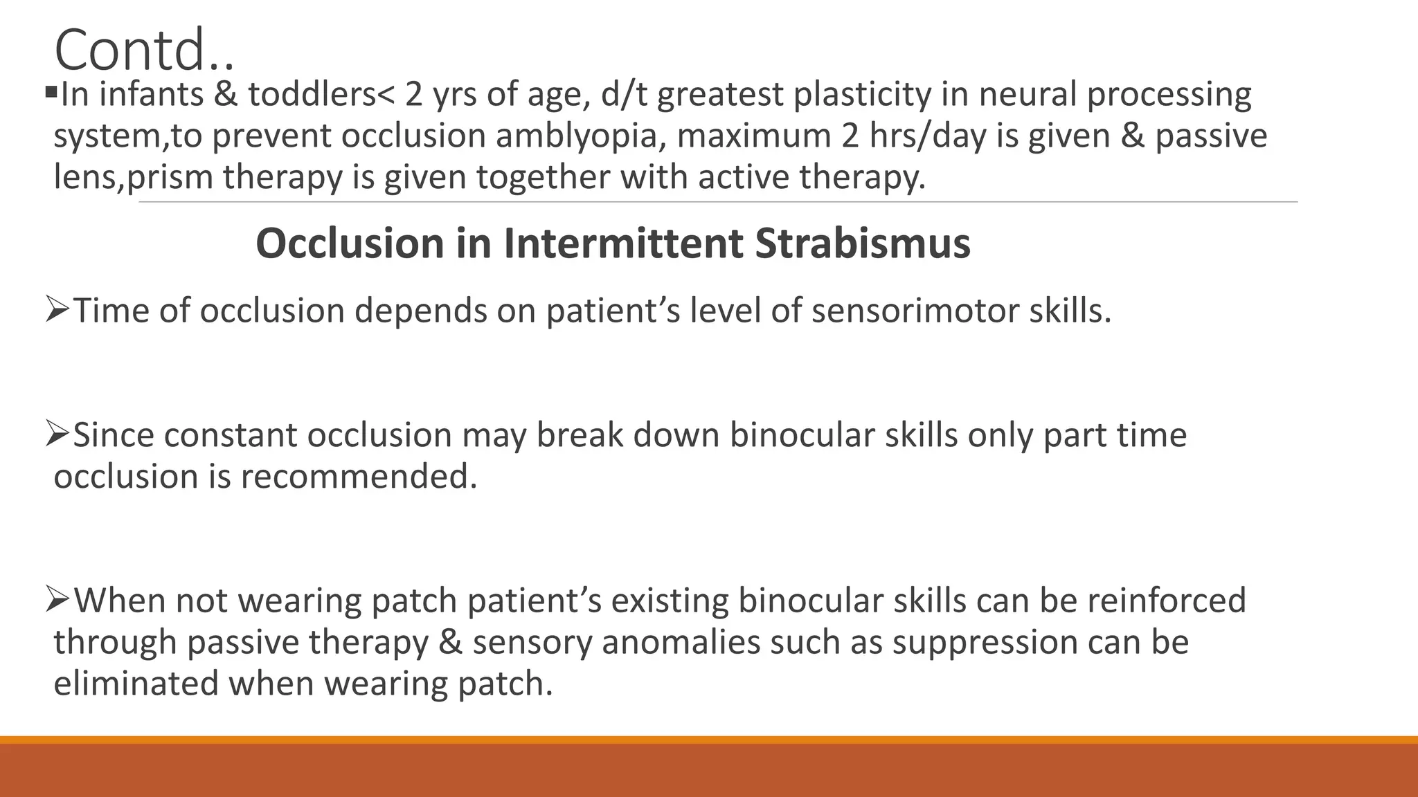 Amblyopia : classification & Occlusion therapy | PPTX