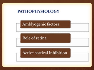 AMBLYOPIA AND ITS MANAGEMENT | PPTX