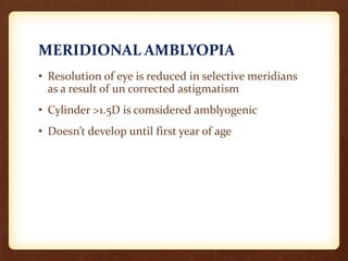 Amblyopia & its management by sivateja challa | PPT