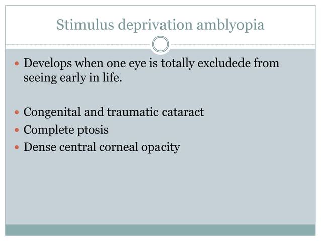 Amblyopia (lazy eye) | PPTX