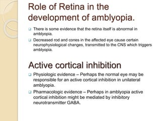 AMBLYOPIA (LAZY EYE).pptx lasy eye human disorder | PPTX