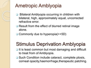 AMBLYOPIA (LAZY EYE).pptx lasy eye human disorder | PPTX