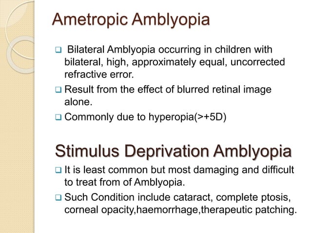 AMBLYOPIA (LAZY EYE).pptx lasy eye human disorder | PPTX