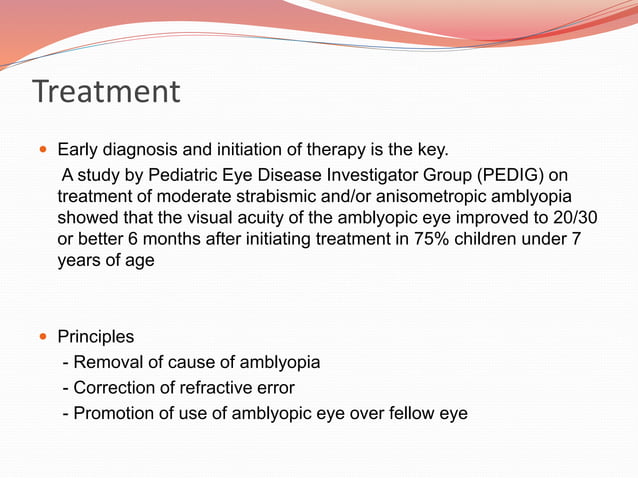 Amblyopia: Screening and Management | PPTX | Eye and Vision Conditions | Diseases and Conditions