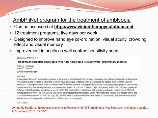 Amblyopia: Screening and Management | PPTX | Eye and Vision Conditions ...
