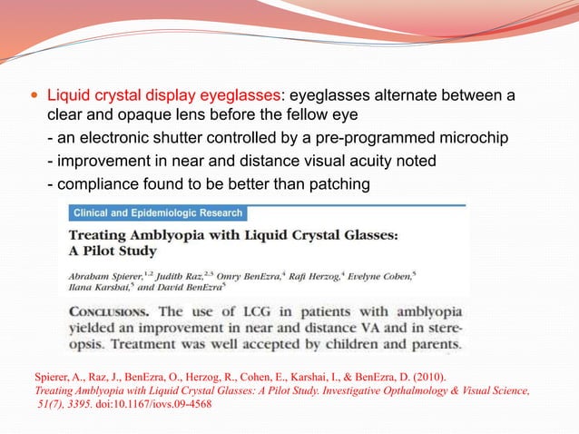 Amblyopia: Screening and Management | PPTX | Eye and Vision Conditions | Diseases and Conditions