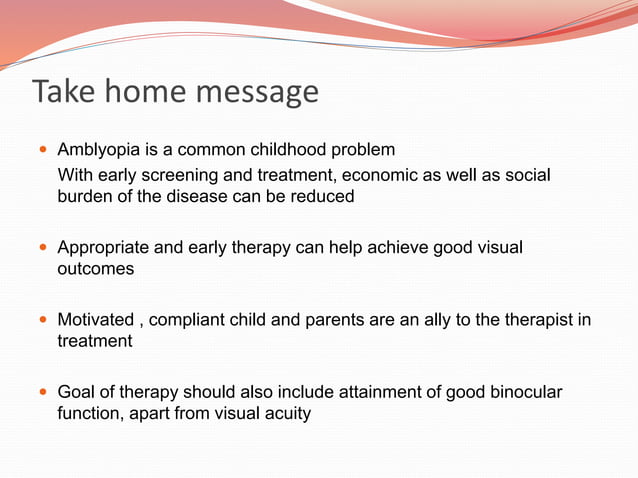Amblyopia: Screening and Management | PPTX | Eye and Vision Conditions ...