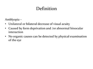 Amblyopia | PPTX