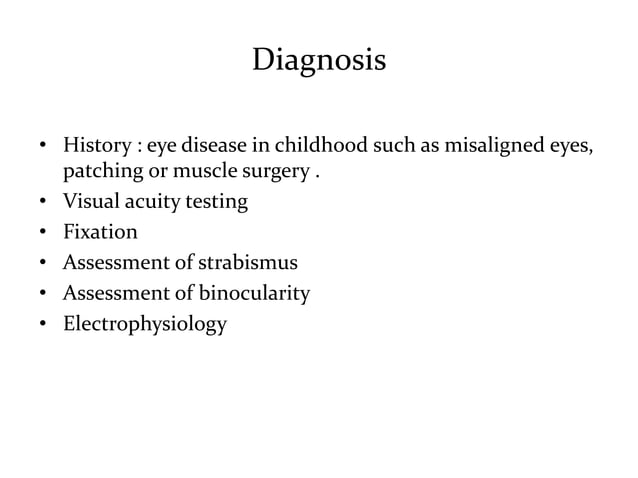 Amblyopia | PPTX | Eye and Vision Conditions | Diseases and Conditions