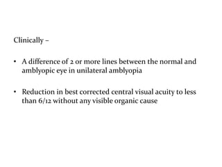 Amblyopia | PPTX