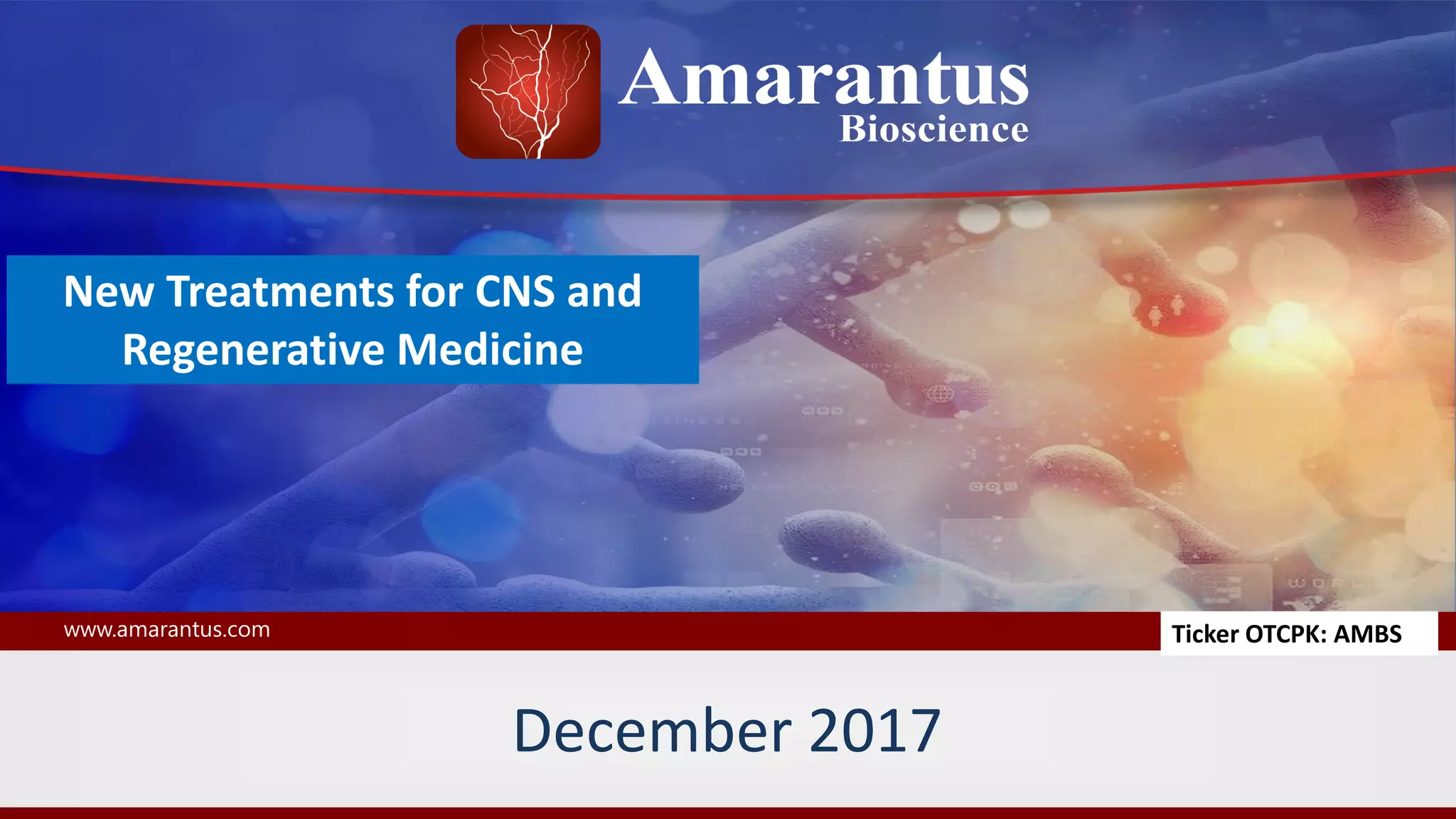 Amarantus Bioscience Holdings Presentation | PDF