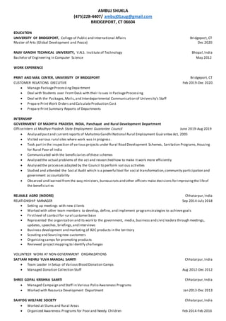 Ambuj shukla's resume | PDF
