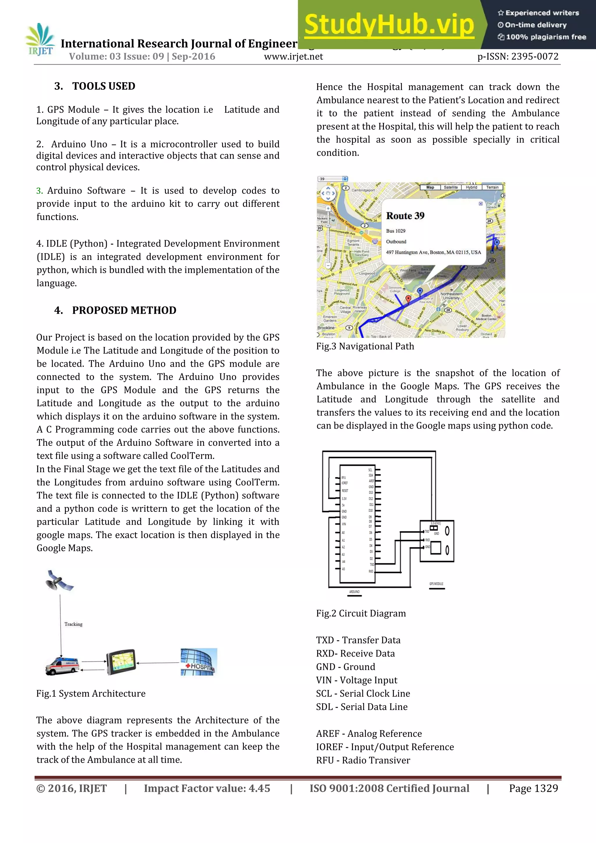 Ambulance Assistance For Emergency Services Using GPS Navigation | PDF