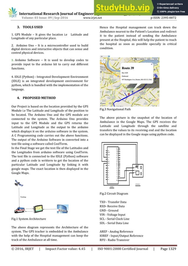 Ambulance Assistance For Emergency Services Using GPS Navigation | PDF