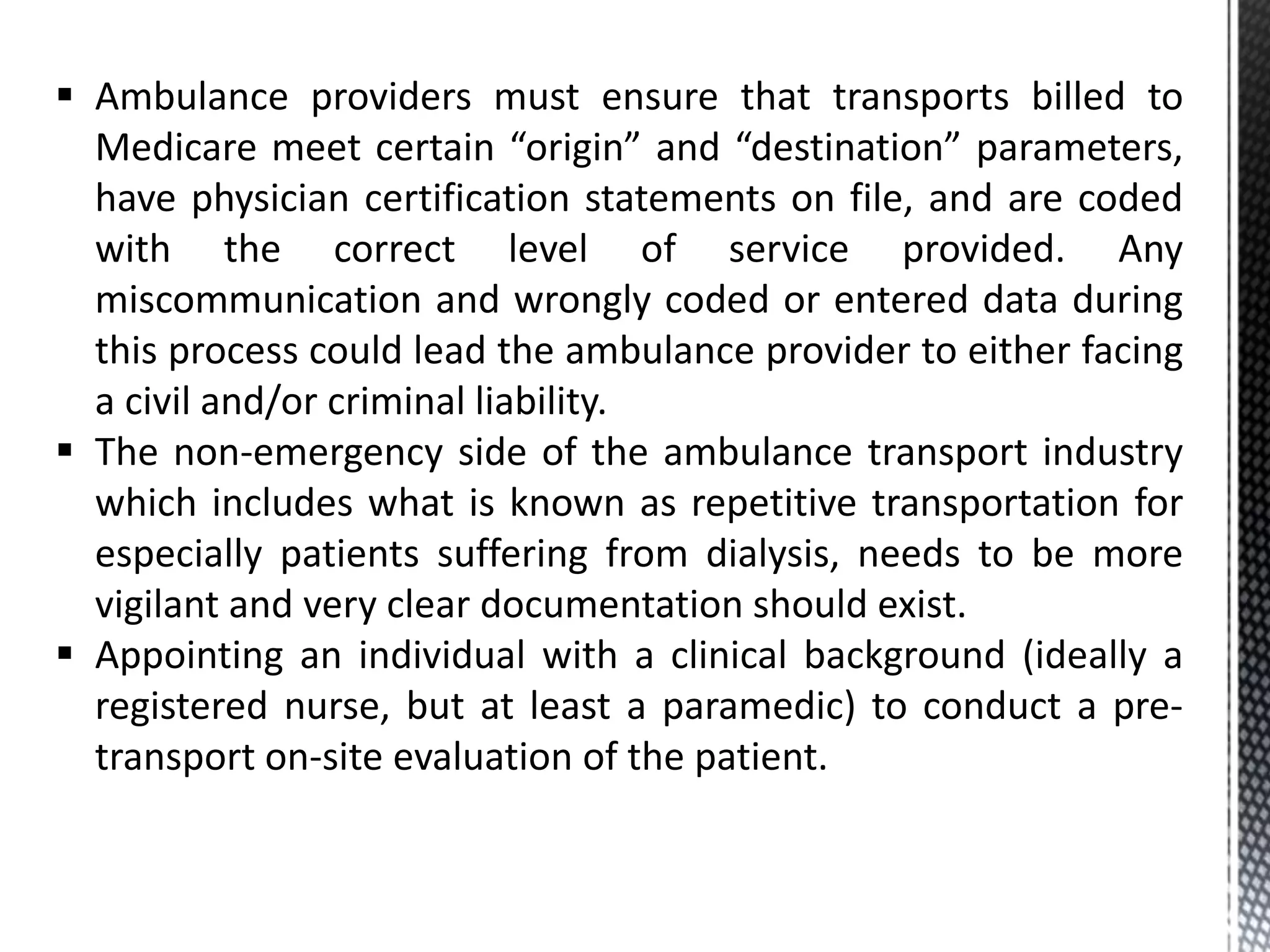 Ambulance billing policies and procedures | PPTX