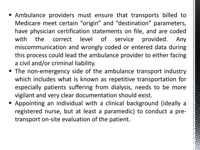 Ambulance billing policies and procedures | PPTX | Motor Insurance ...