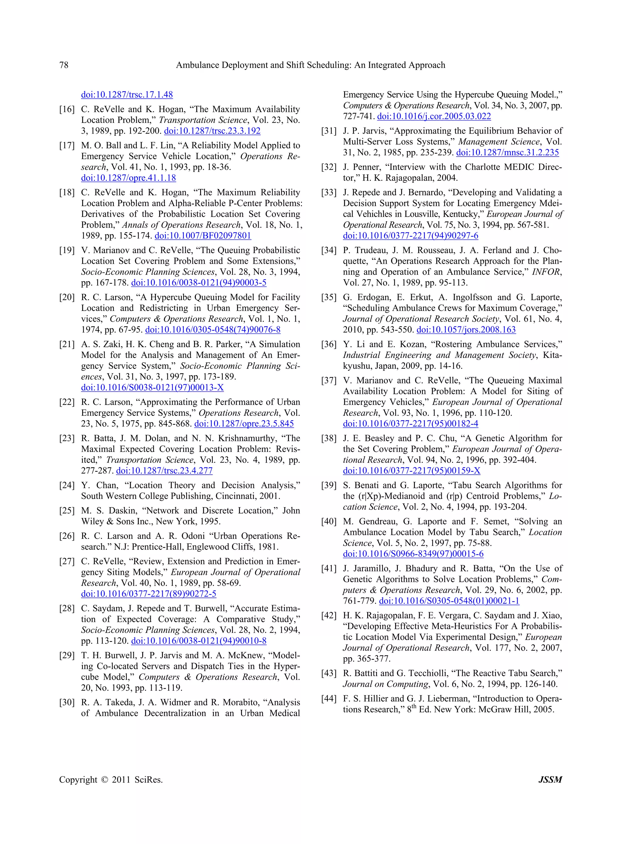 Ambulance deployment and shift scheduling an integrated approach | PDF | Motor Insurance | Insurance