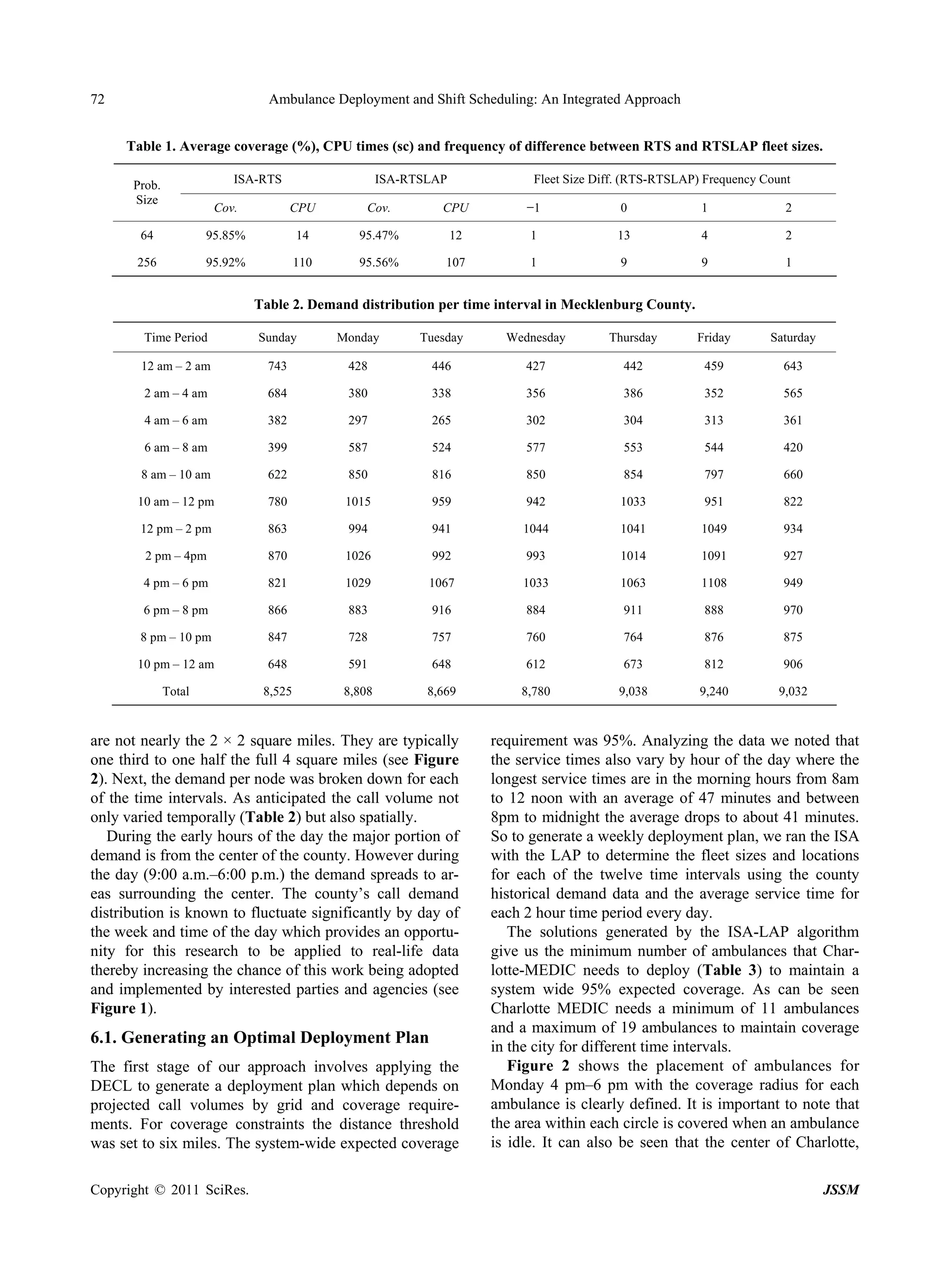 Ambulance deployment and shift scheduling an integrated approach | PDF | Motor Insurance | Insurance