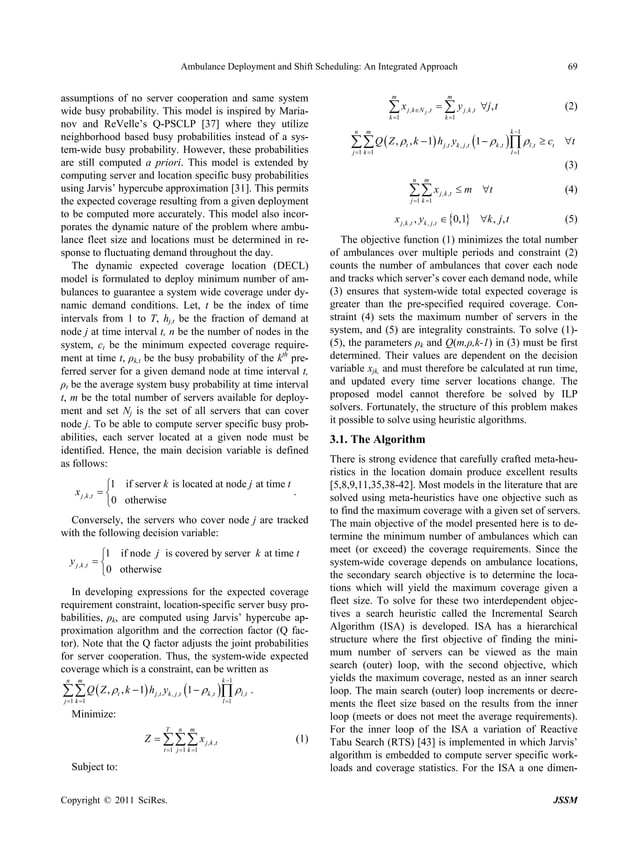 Ambulance deployment and shift scheduling an integrated approach | PDF ...