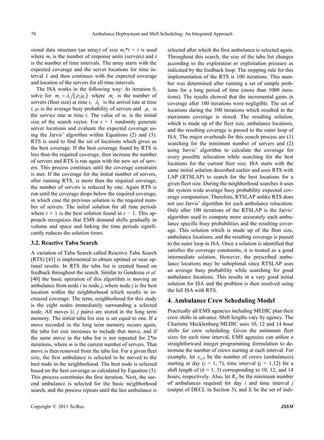 Ambulance deployment and shift scheduling an integrated approach | PDF ...