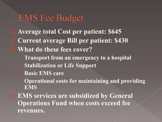 Ambulance Fee Analysis | PPT