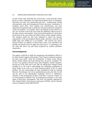 Ambulance Service Planning Simulation And Data Visualisation | PDF