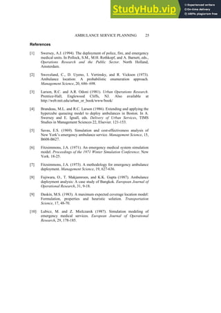 Ambulance Service Planning Simulation And Data Visualisation | PDF