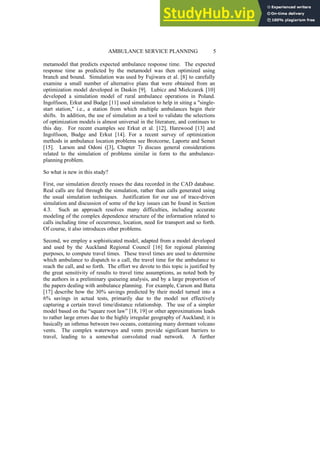 Ambulance Service Planning Simulation And Data Visualisation | PDF