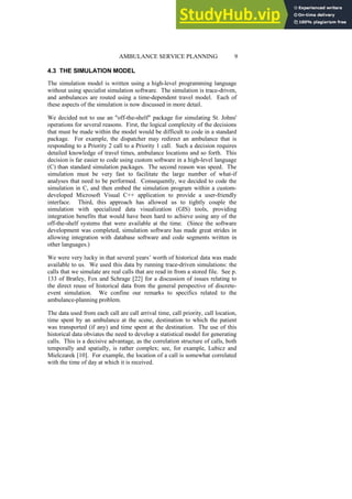 Ambulance Service Planning Simulation And Data Visualisation | PDF