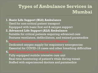 Emergency & Critical Care: Premier Ambulance Services in Mumbai | PPT