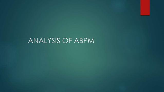 Ambulatory blood pressure monitoring [abpm] | PPTX | Heart and ...