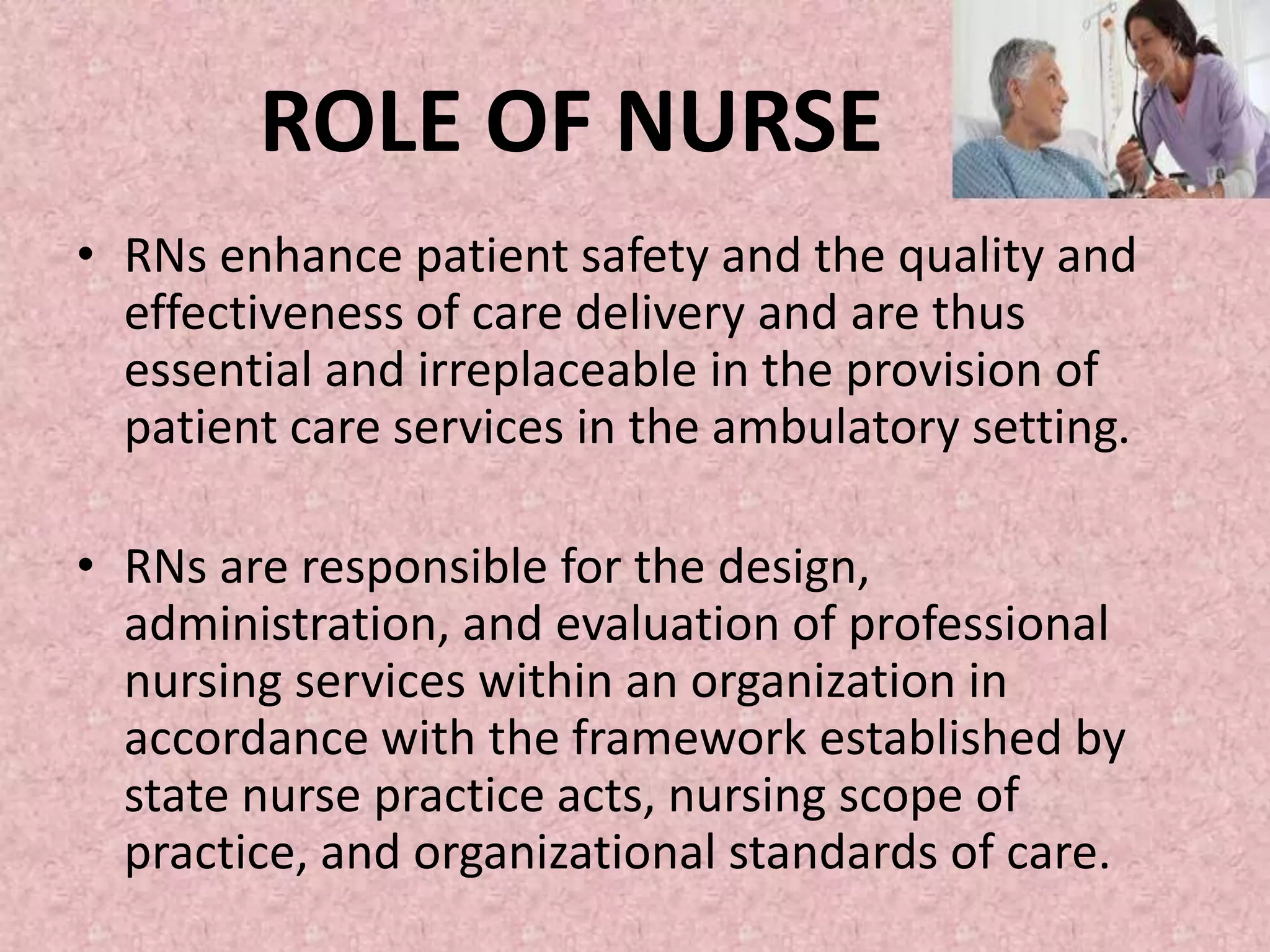 Ambulatory care in nursing | PPTX