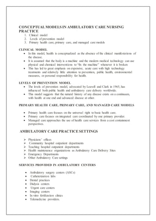 Ambulatory care | DOCX