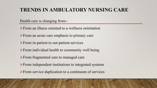 Ambulatory care ppt | PPTX