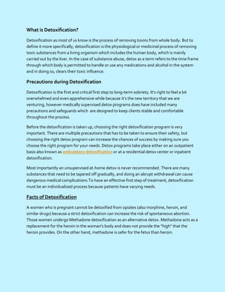 Detoxification Facts, Process and tips for Managing | PDF