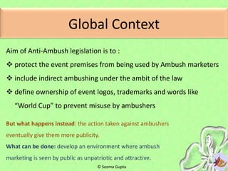 Ambush marketing | PPTX | Marketing and Advertising | Business