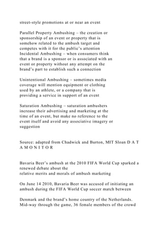 Ambush Marketing Case Study successfully leveraging hig.docx