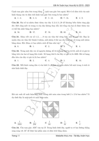 Đề thi toán học Hoa Kỳ AMC8 từ 2010-2023 (bản xem thử) | PDF