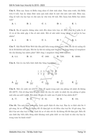 Đề thi toán học Hoa Kỳ AMC8 từ 2010-2023 (bản xem thử) | PDF