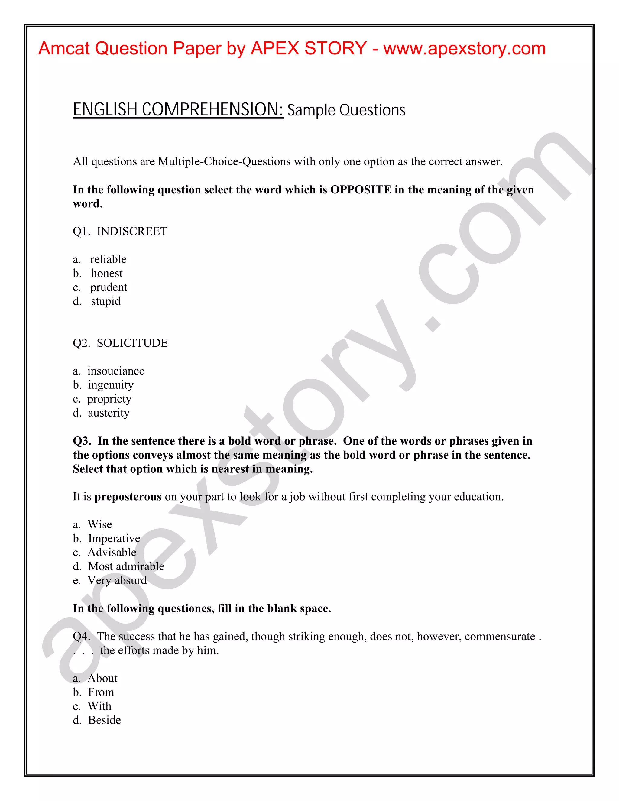 Amcat test-question-papers | PDF | Executive Leadership & Management ...