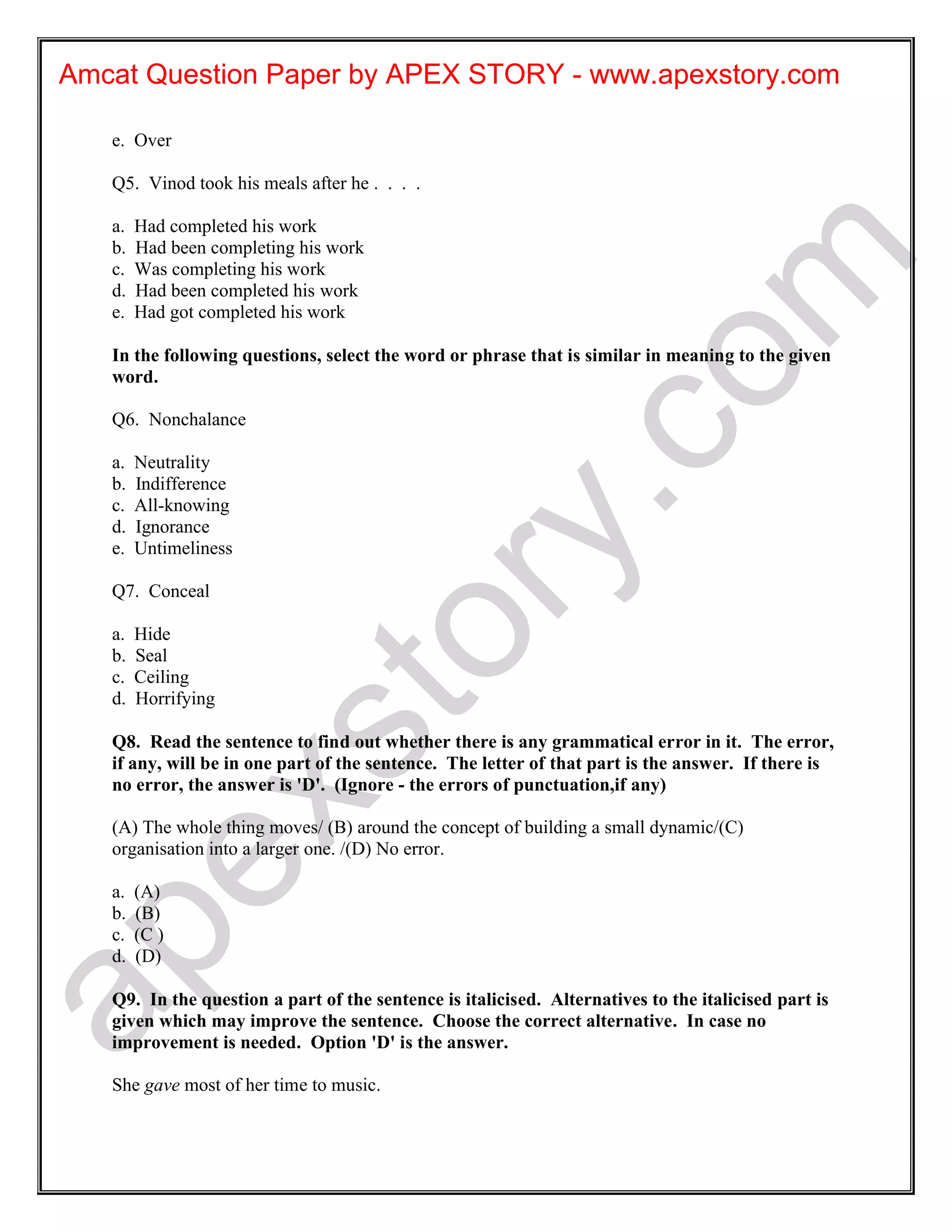 Amcat test-question-papers | PDF | Executive Leadership & Management ...